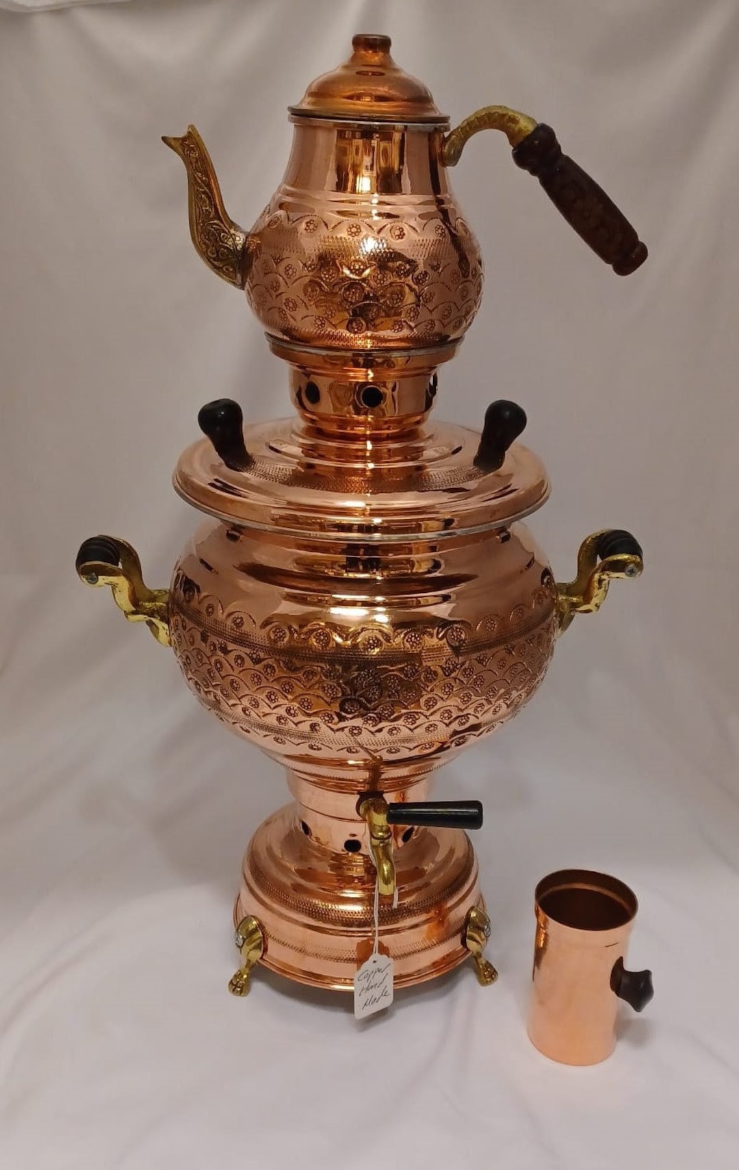 New Model, Handmade Copper Turkish Samovar, Desenli Bakir Semaver ...
