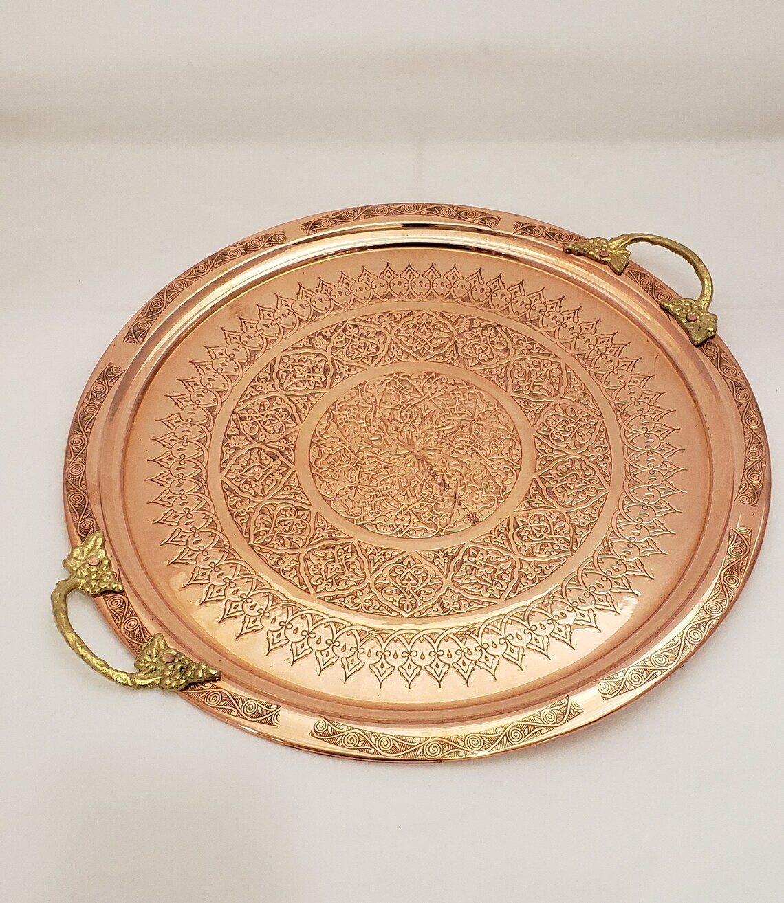 Handmade Decorated Copper Tray - Etsy