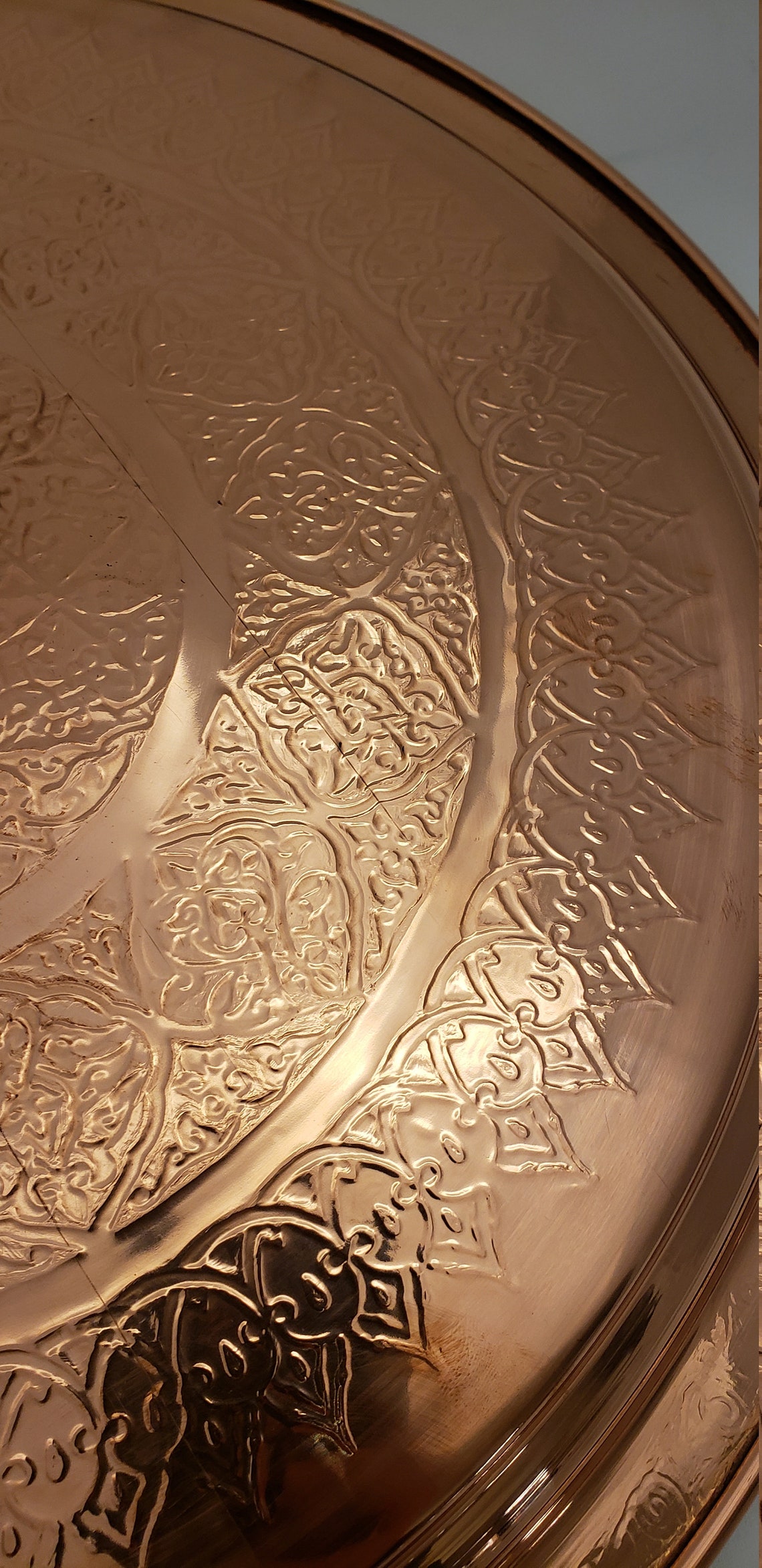 Handmade Decorated Copper Tray - Etsy