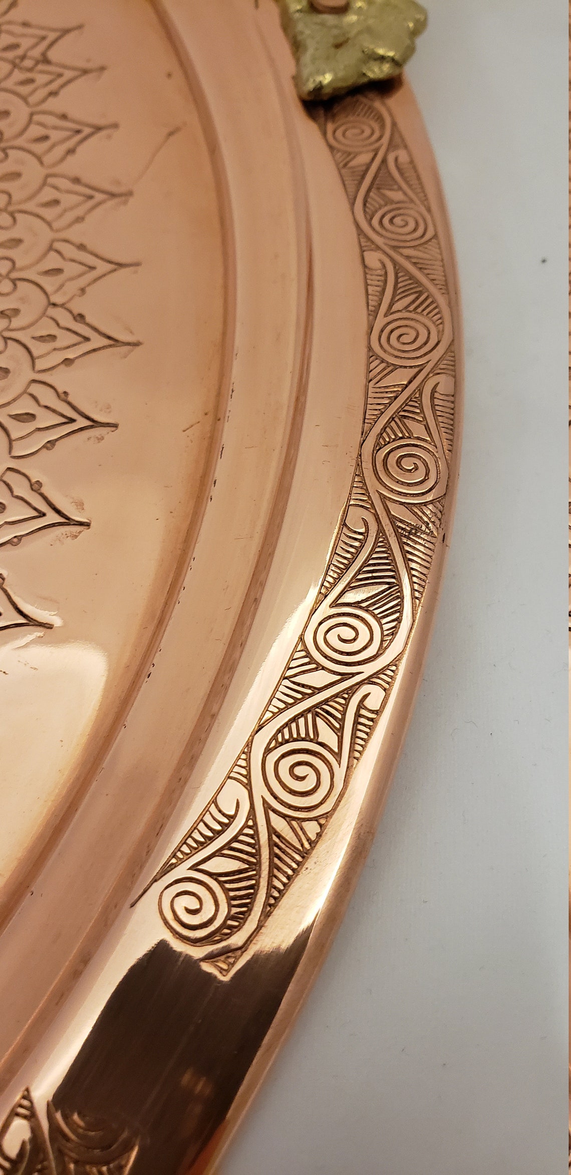 Handmade Decorated Copper Tray - Etsy
