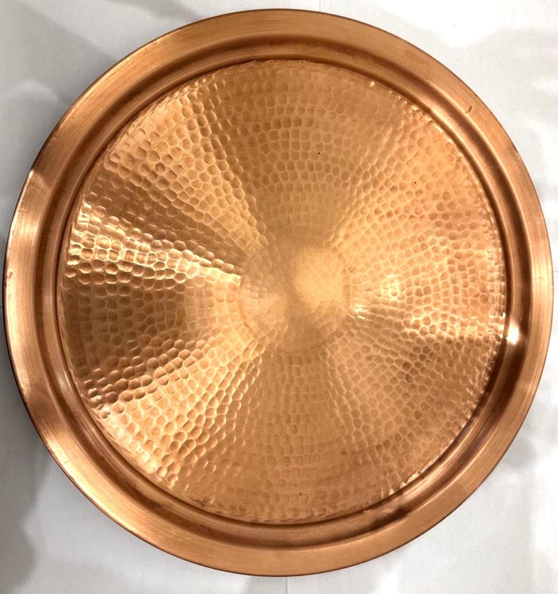 Handmade Round Copper Tray, Vintage Tray, Copper Decor, Copperware ...