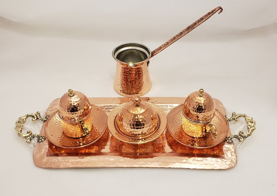 Handmade Copper Turkish Coffee Set, Turkish Coffee, Cezve, Coffee Cup ...