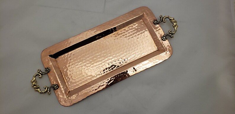 Copper Tray Serving Tray Coffee Table Tray Rectangular - Etsy