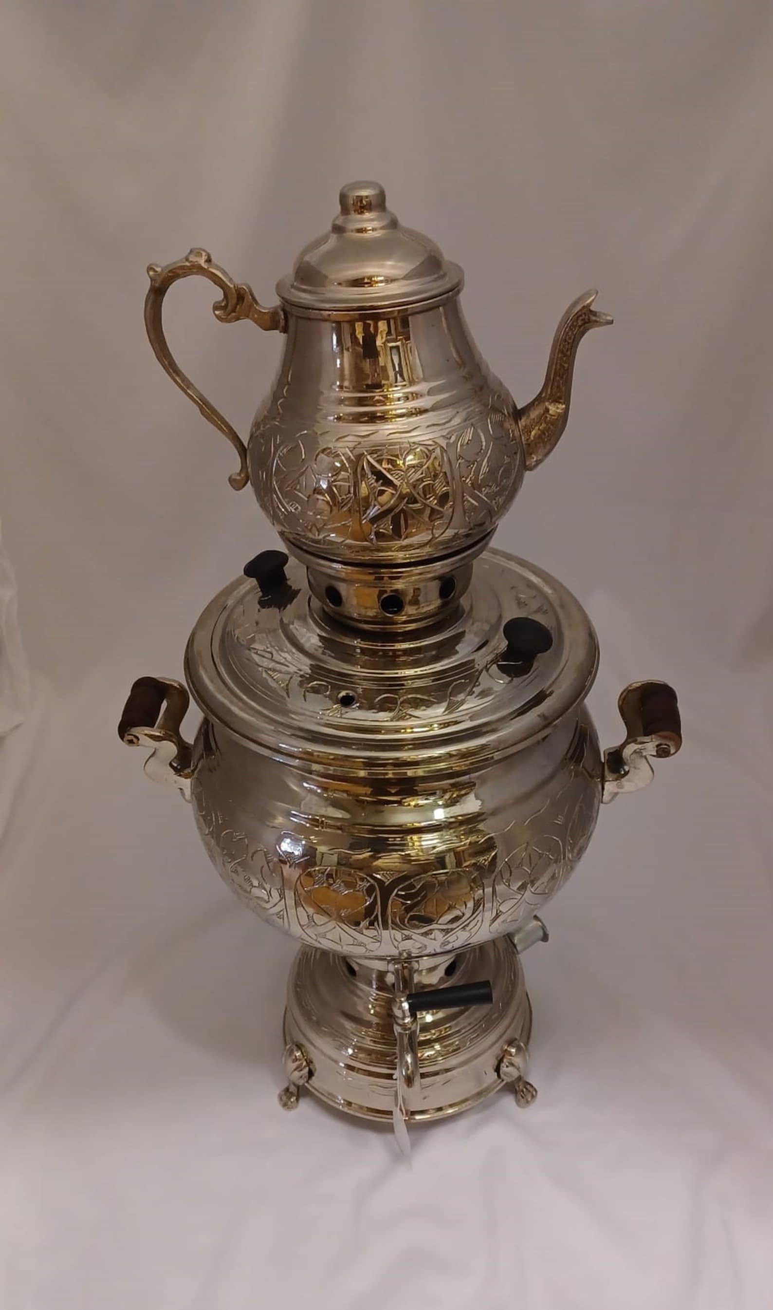 New Model, Handmade Copper Electric Turkish Samovar 220v,bakir Semaver ...