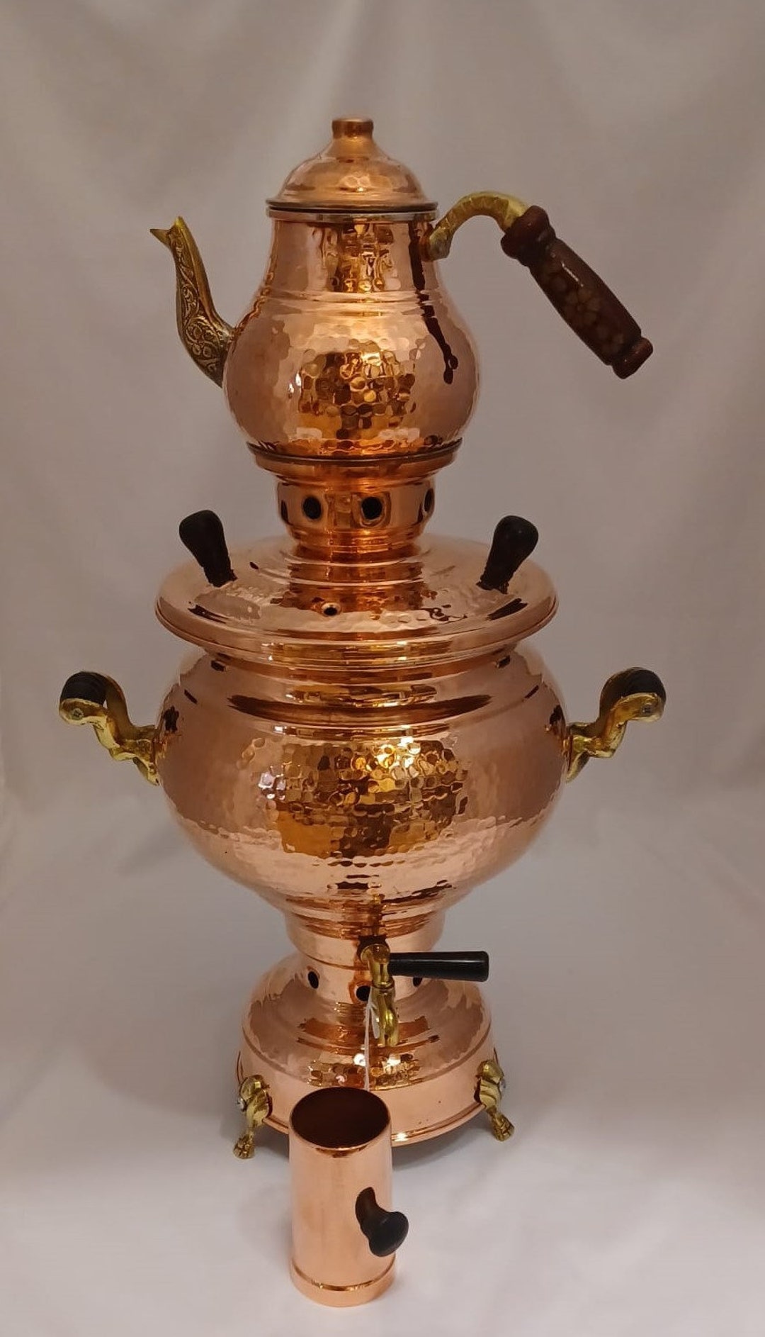 New Model, Handmade Copper Turkish Samovar, Dovme Bakir Semaver ...