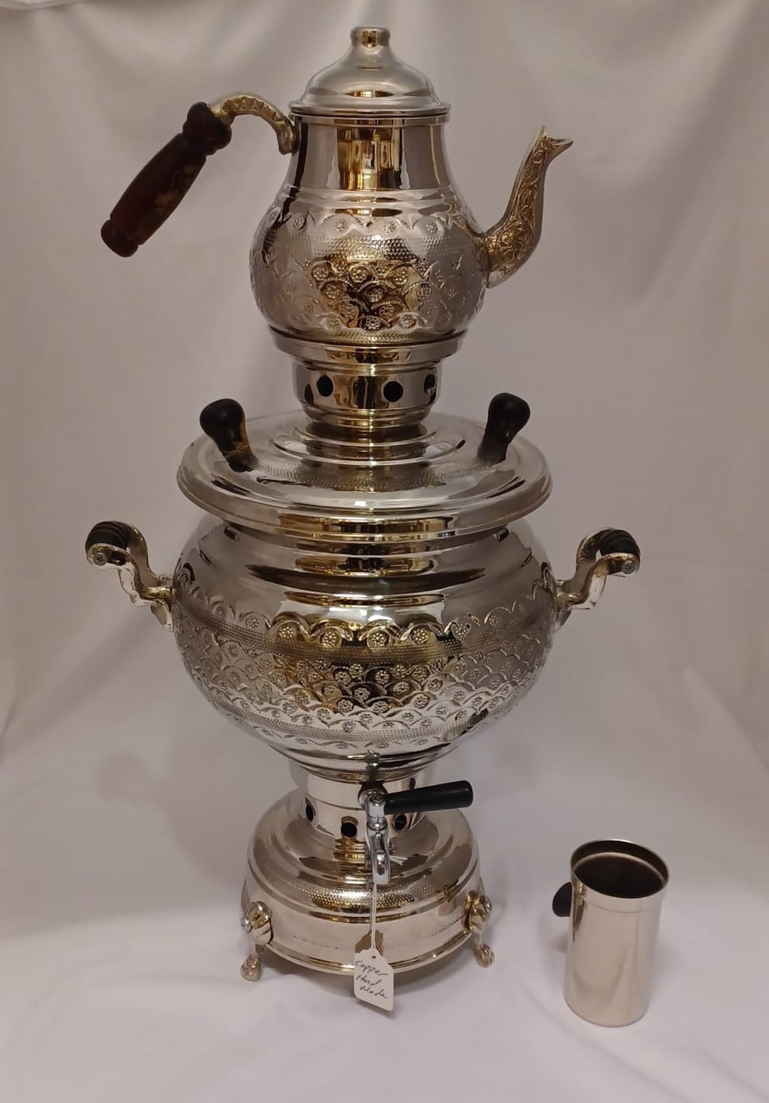 New Model, Handmade Copper Turkish Samovar, Desenli Bakir Semaver ...
