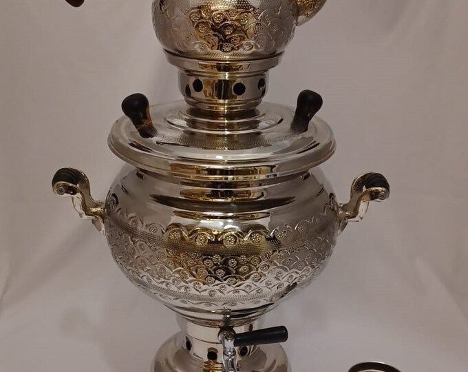 New Model, Handmade Copper Turkish Samovar, Desenli Bakir Semaver ...