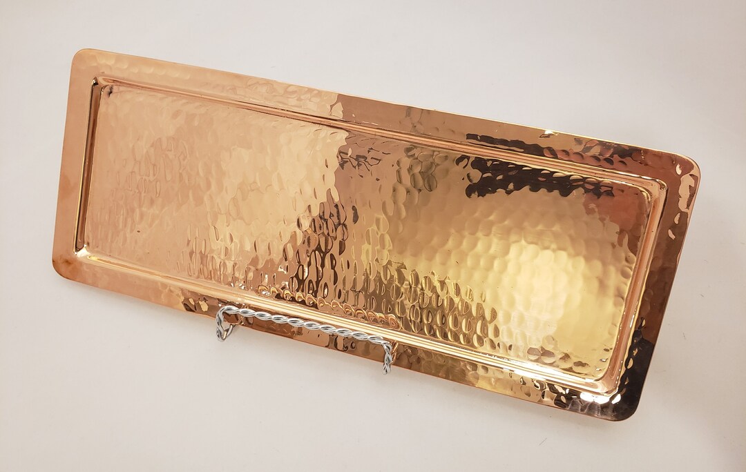 Handmade Copper Tray | Decorative Tray | Rectangular Tray | Vanity Tray ...