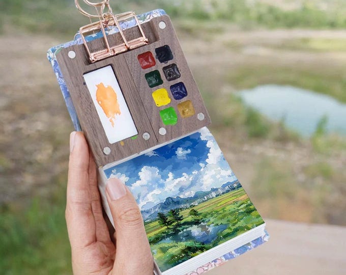 Pocket Artist Watercolor Travel Paint Set ,watercolor Palette Box, Mini ...