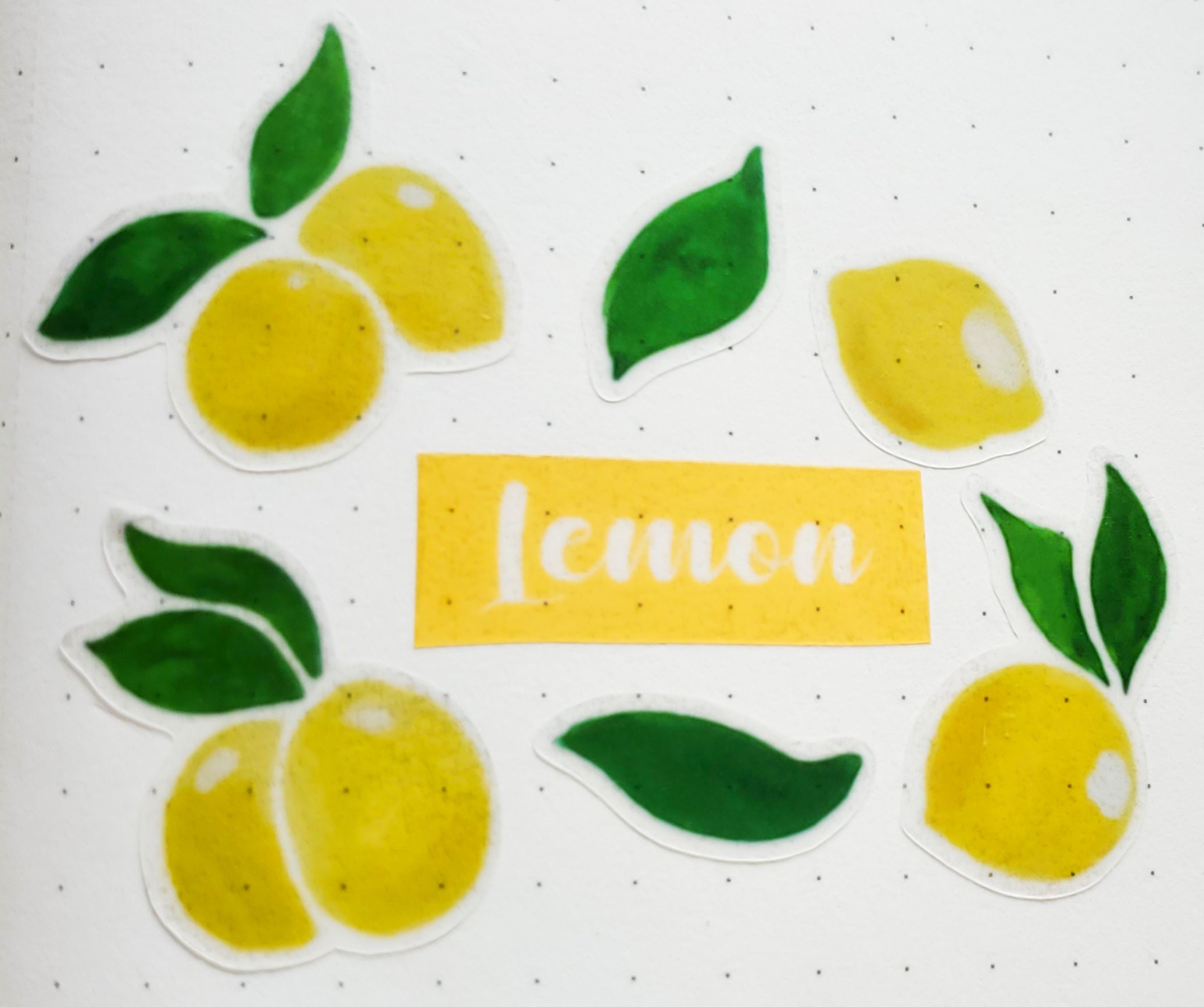 Citrus Gouache Stickers Lemon Orange Lime Grapefruit | Etsy