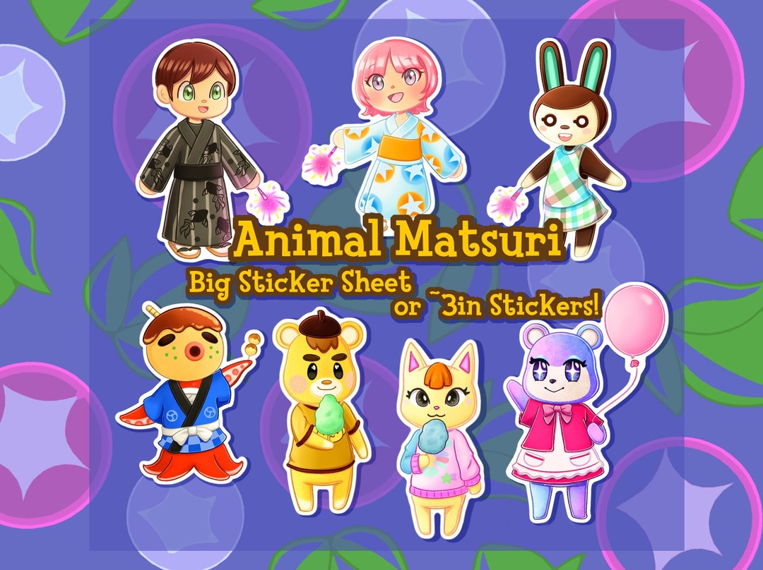 Animal Crossing Sticker Set Villager Zucker Carmen Merry Judy Marty ...