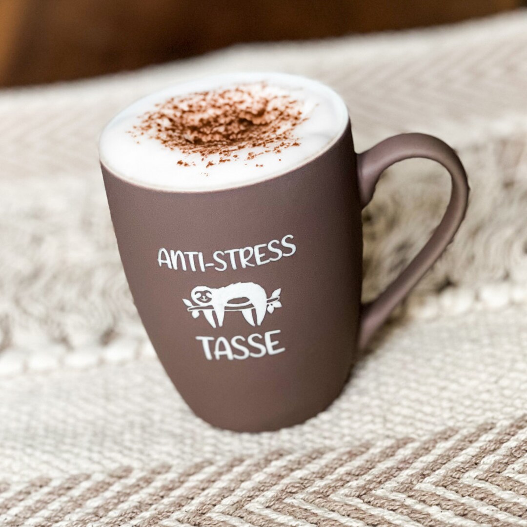 Soft-touch Mug Taupe "anti-stress Mug" | Gift Idea | Gift for ...