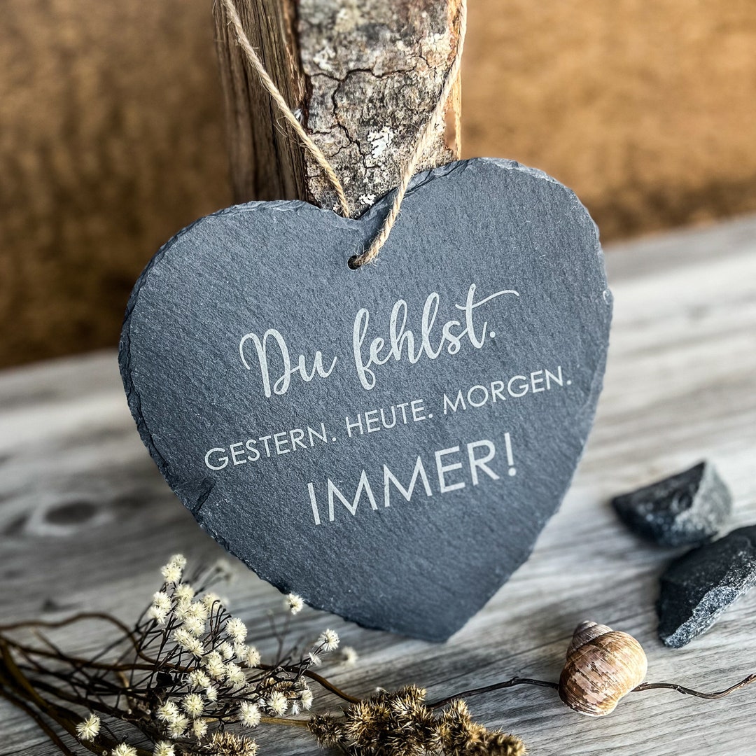 Ready for a Saying | Large Slate Heart With Engraving | Slate Heart ...