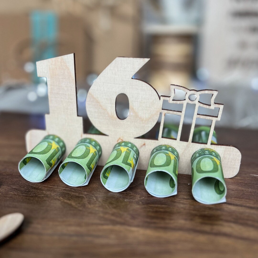 Wooden Display Money Gift 16 Voucher Alternative Gift Idea Voucher 16th ...