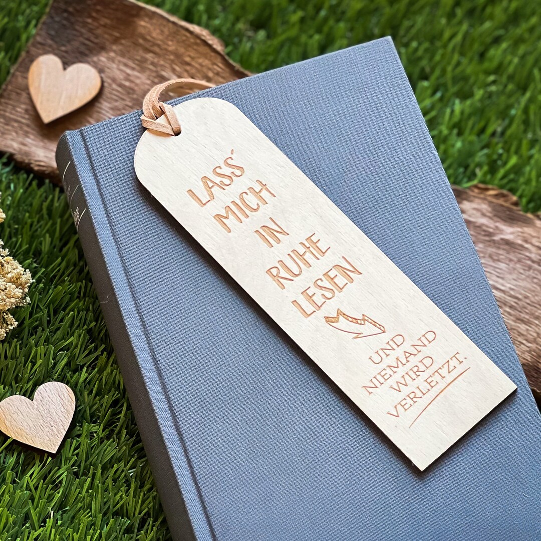 Ready for Saying Wooden Bookmark With Leather Strap Gift for Book ...