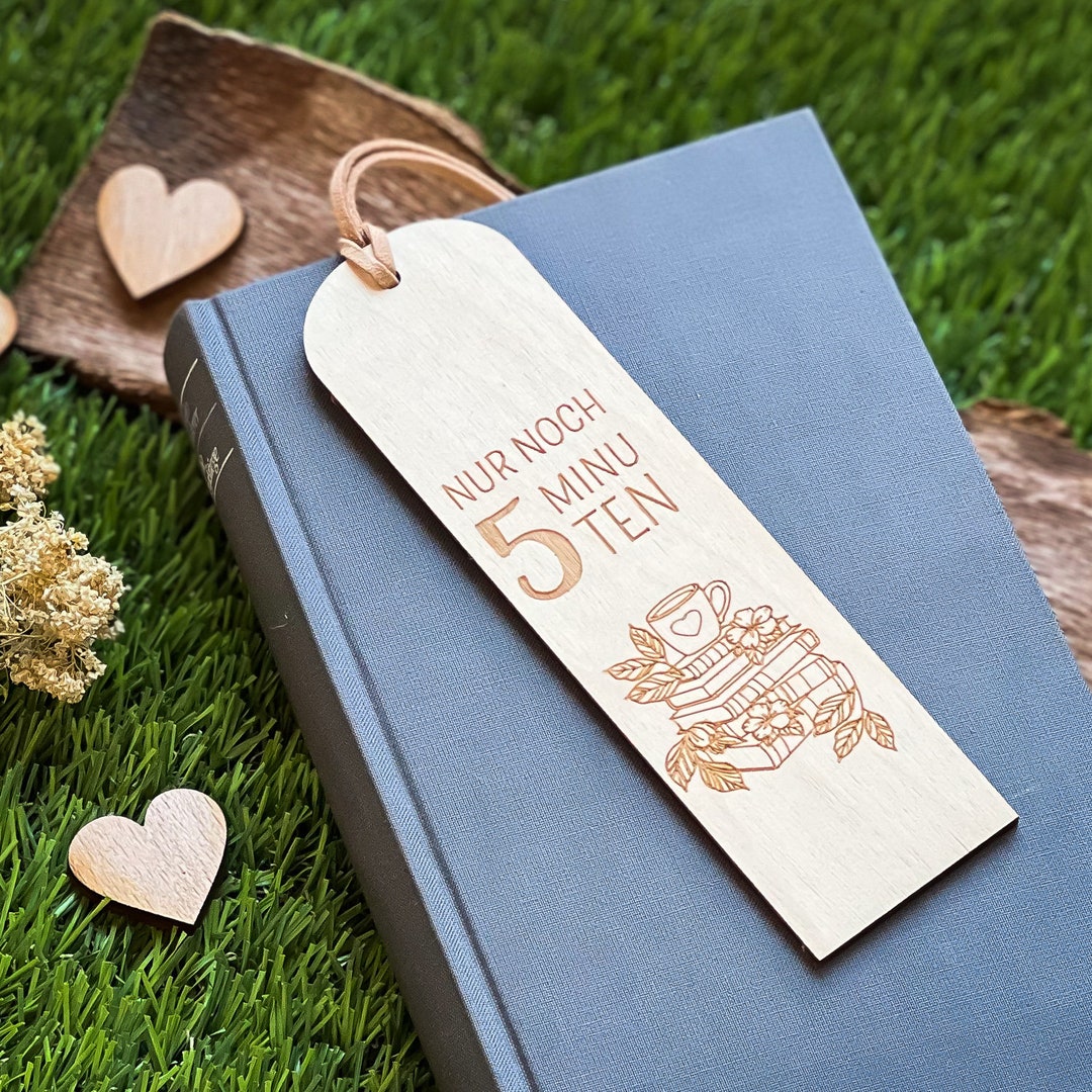 Ready for Saying Wooden Bookmark With Leather Strap only 5 More Minutes ...