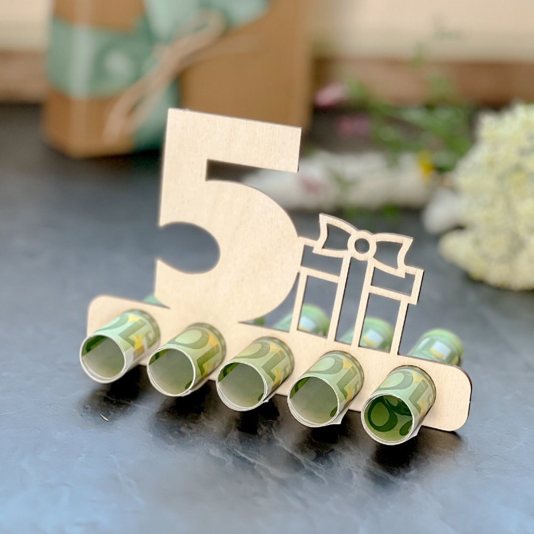 Wooden Display Money Gift 5 Voucher Alternative Gift Idea Voucher 5th ...