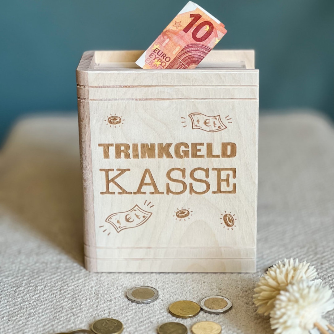 Money Box Book "tip Cash Register" | Money Box Book Made of Wood ...