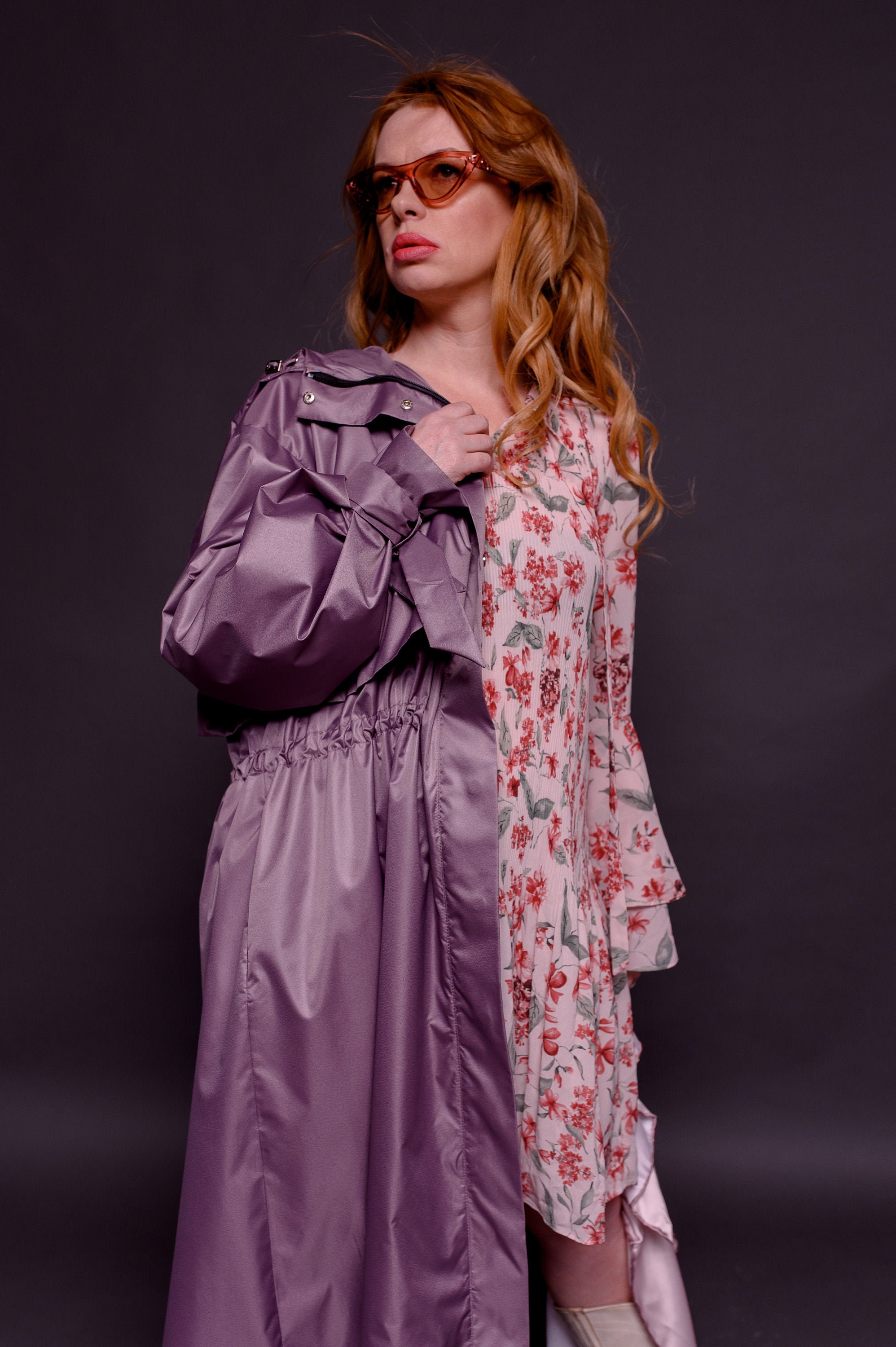 Women's Raincoat Premium Lavender Water Resistant Raincoat, Hooded ...