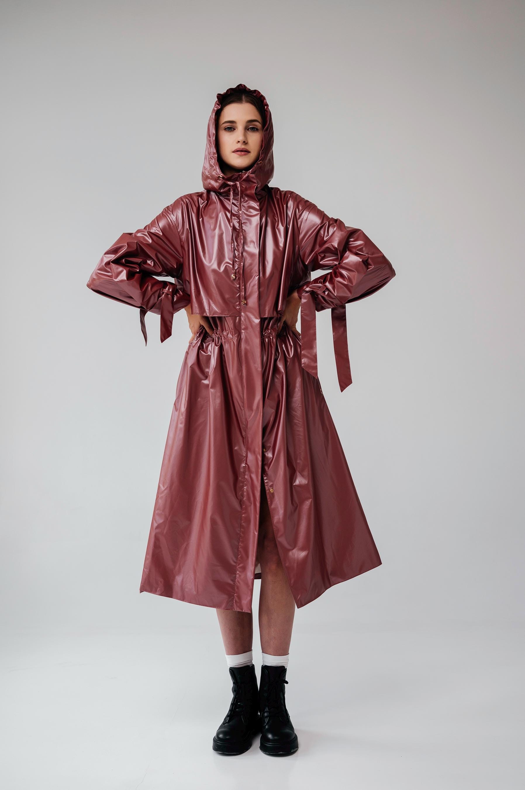 Rust Red Waterproof Trench Coat: Women's Fashion Rainwear - Etsy