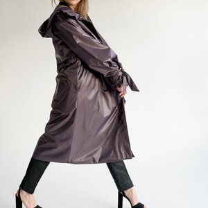 Women's Raincoat Dark Violet Waterproof Trench Coat | Etsy UK