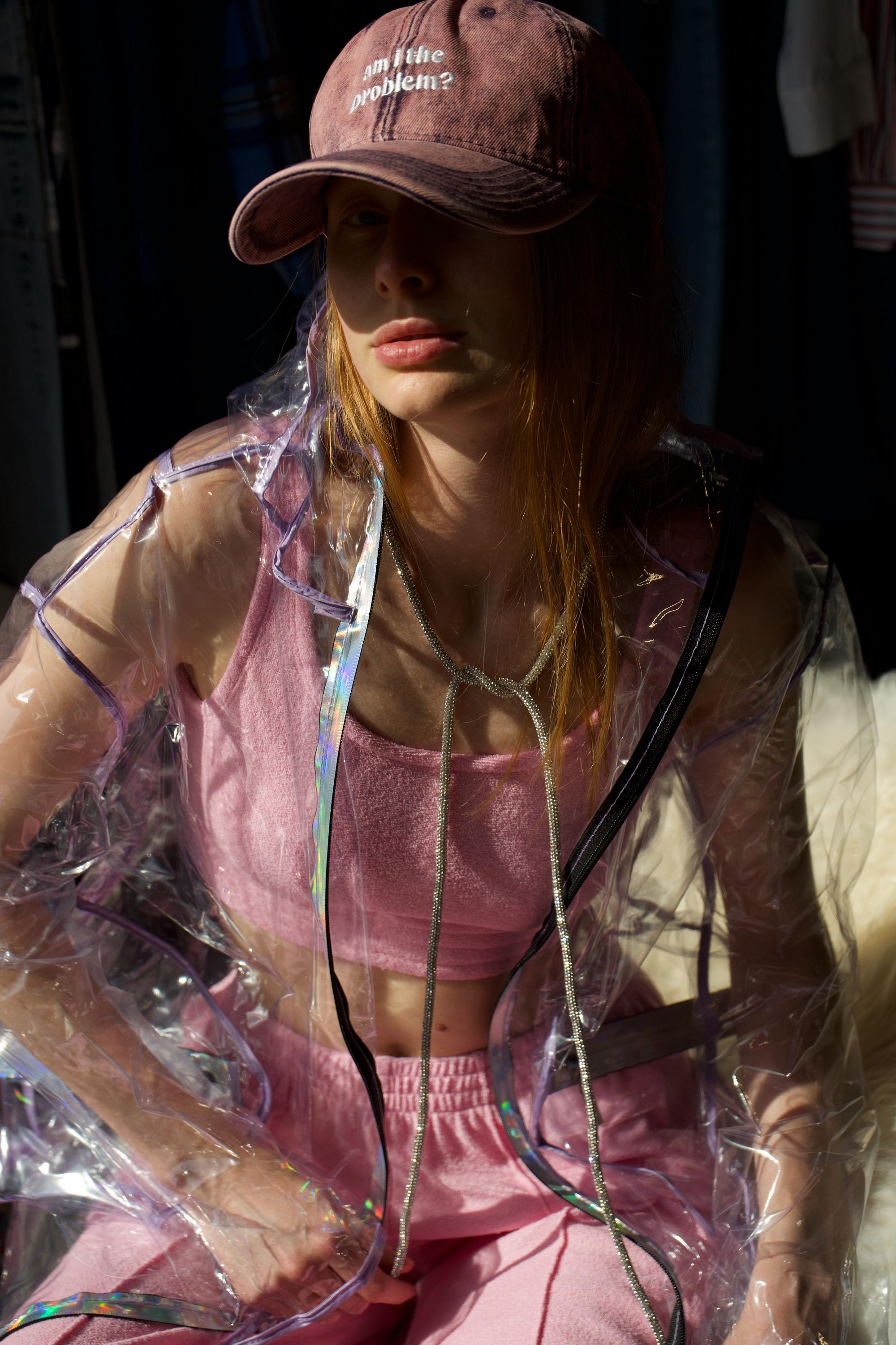 Women's Transparent Autumn Raincoat With Silver Holographic Edging ...
