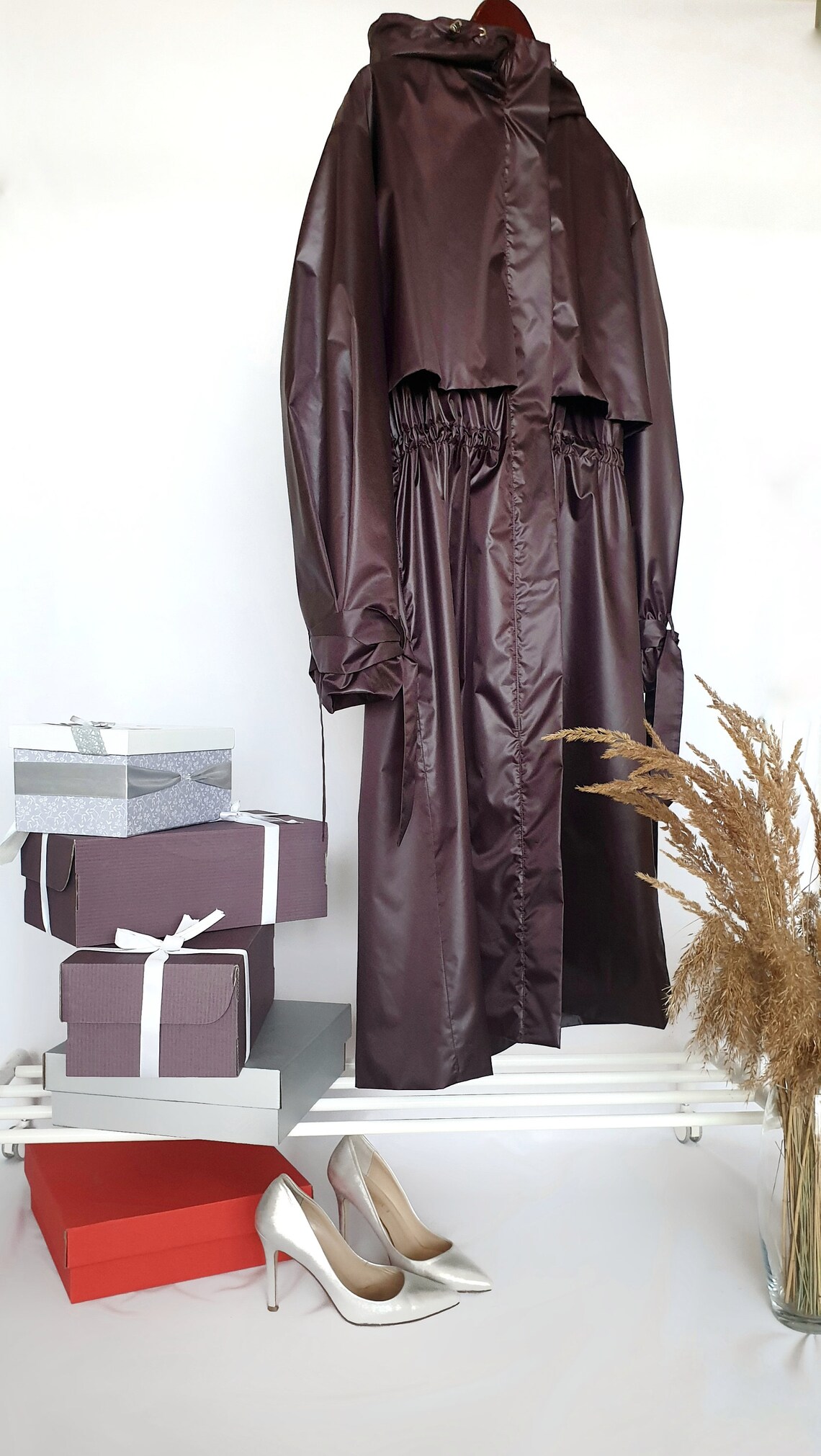 Women's Raincoat Dark Violet Waterproof Trench Coat | Etsy UK