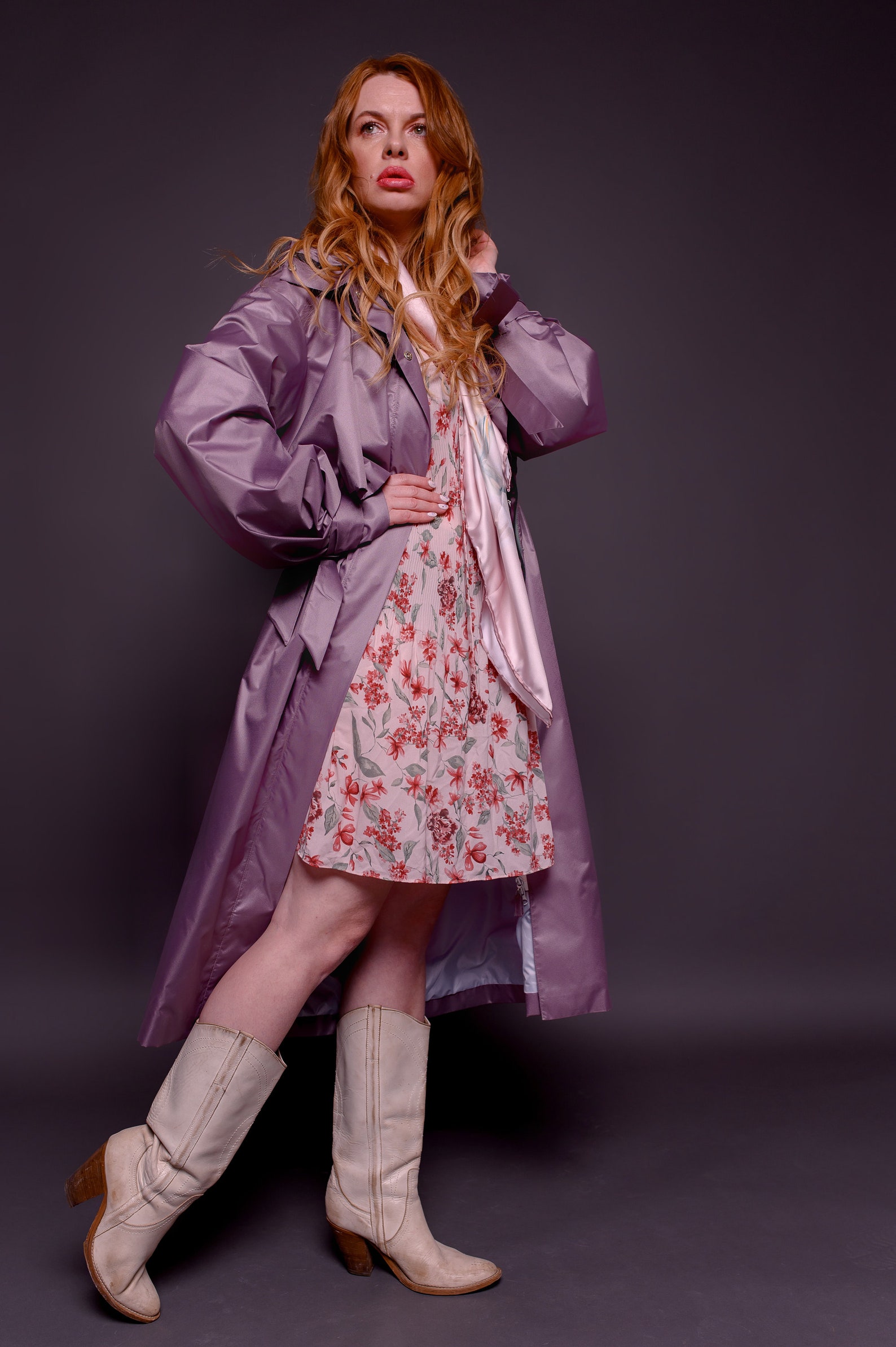 Women's Raincoat Premium Lavender Water Resistant Raincoat, Hooded ...