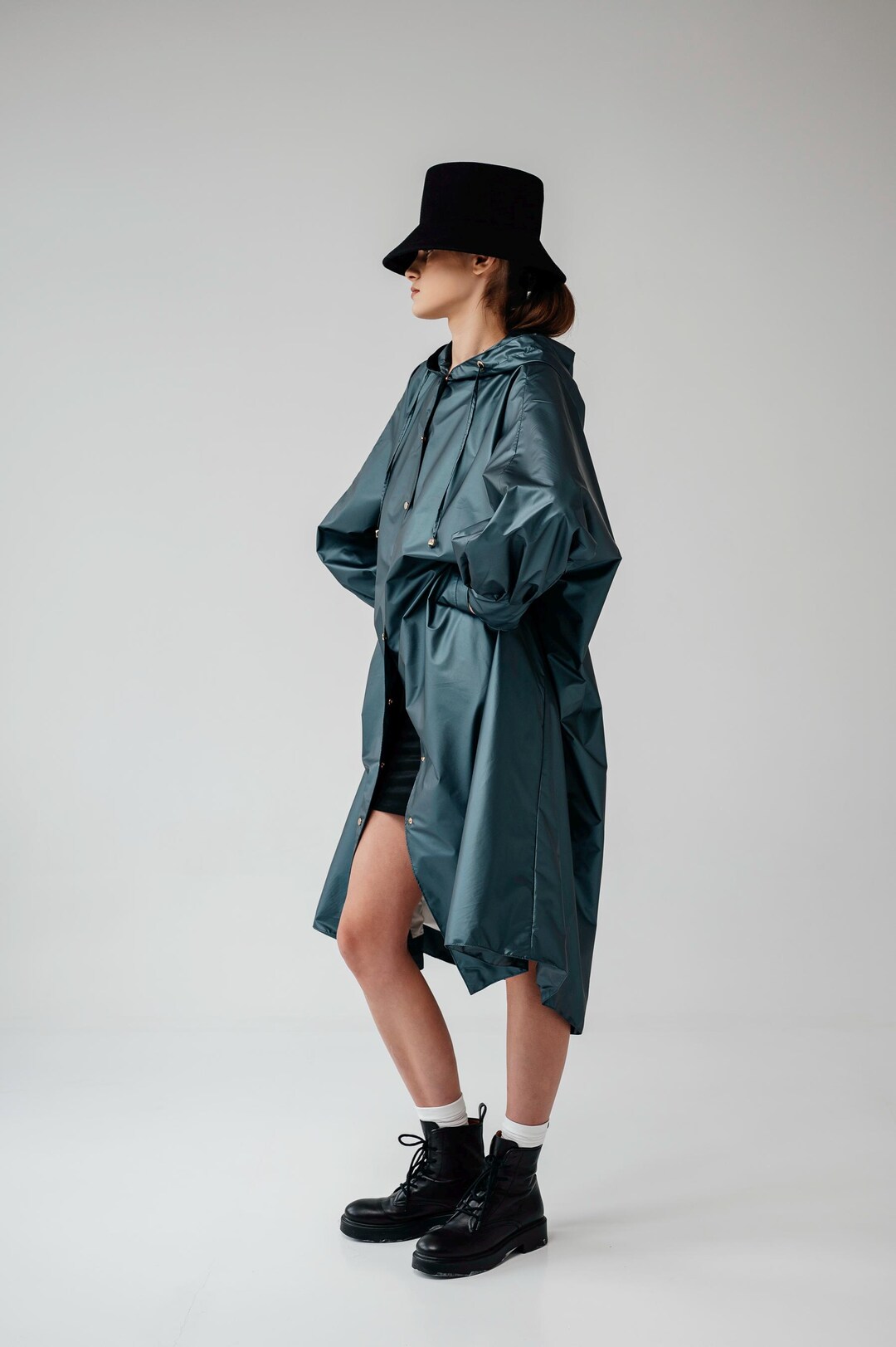 Emerald Green Oversized Raincoat | Waterproof Trench Coat for Women ...