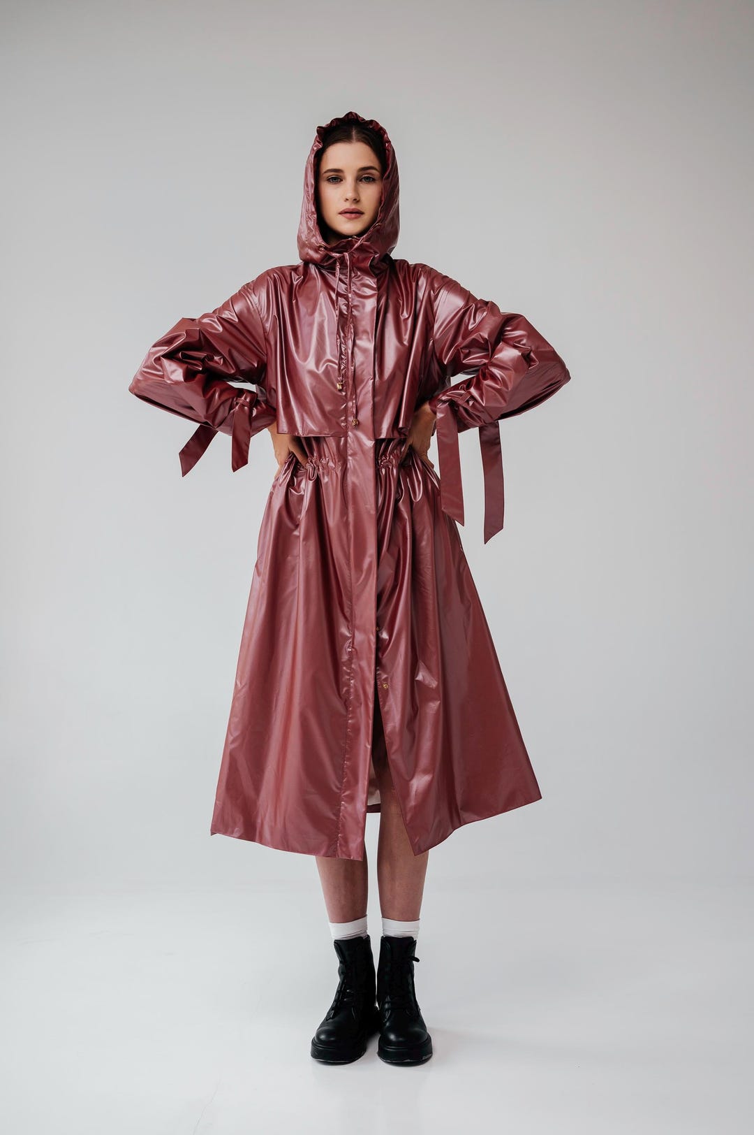 Rust Red Waterproof Trench Coat: Women's Fashion Rainwear - Etsy