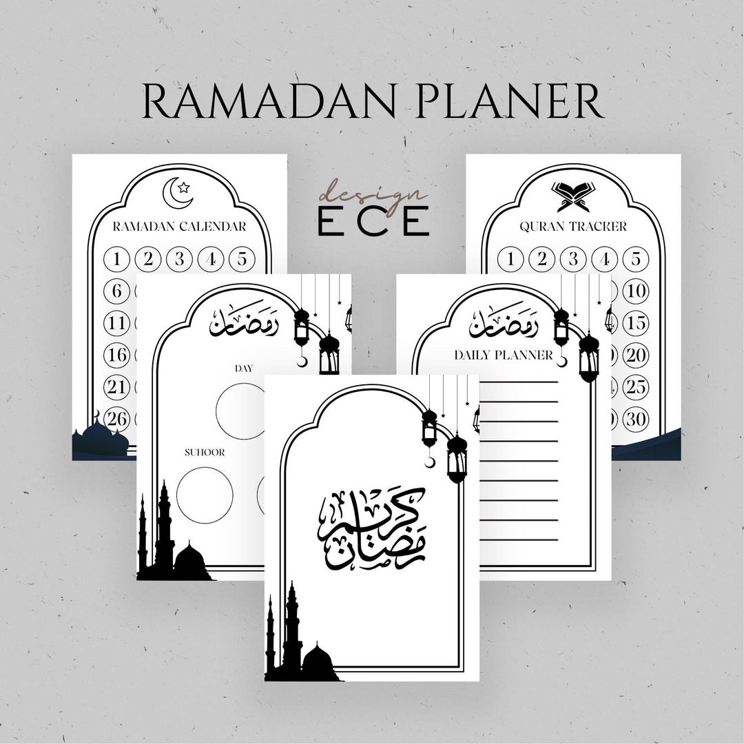 Ramadan Planner 5-piece Set, Islamic Planner, Prayer Planner, Fasting ...