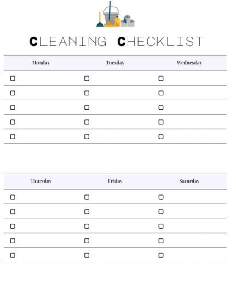 Cleaning Checklist - Etsy