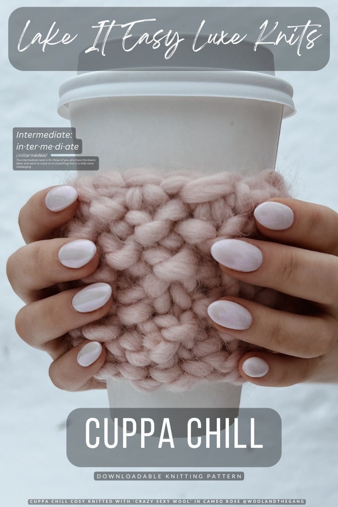 CUPPA CHILL Knit Cosy Downloadable Knitting Pattern - Etsy