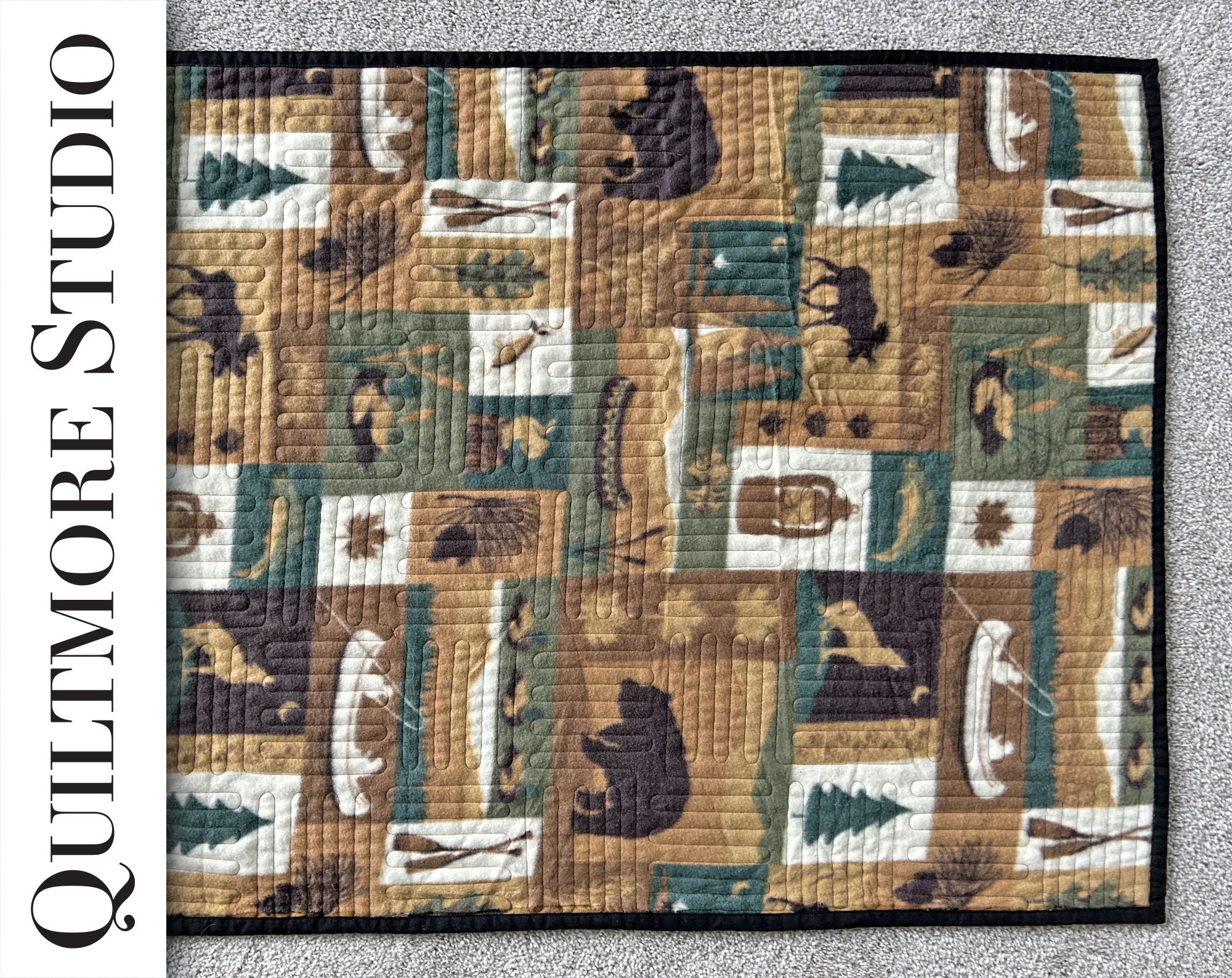 Homemade Fleece Camping Quilt for Boy Rustic Outdoor Campfire Blanket ...