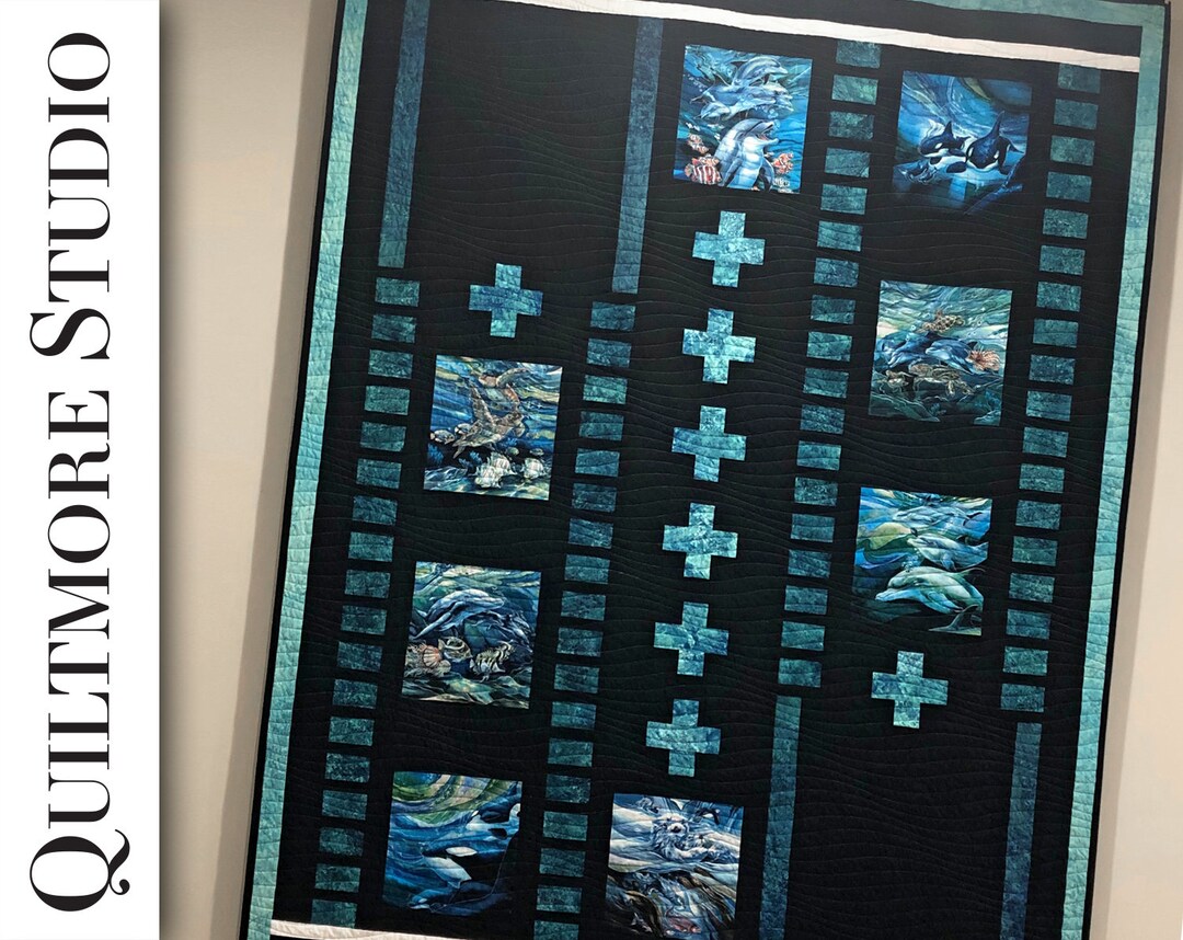 Ocean Life, Cool Blue Water. Perfect for Boy’s Room. Handmade Quilt ...