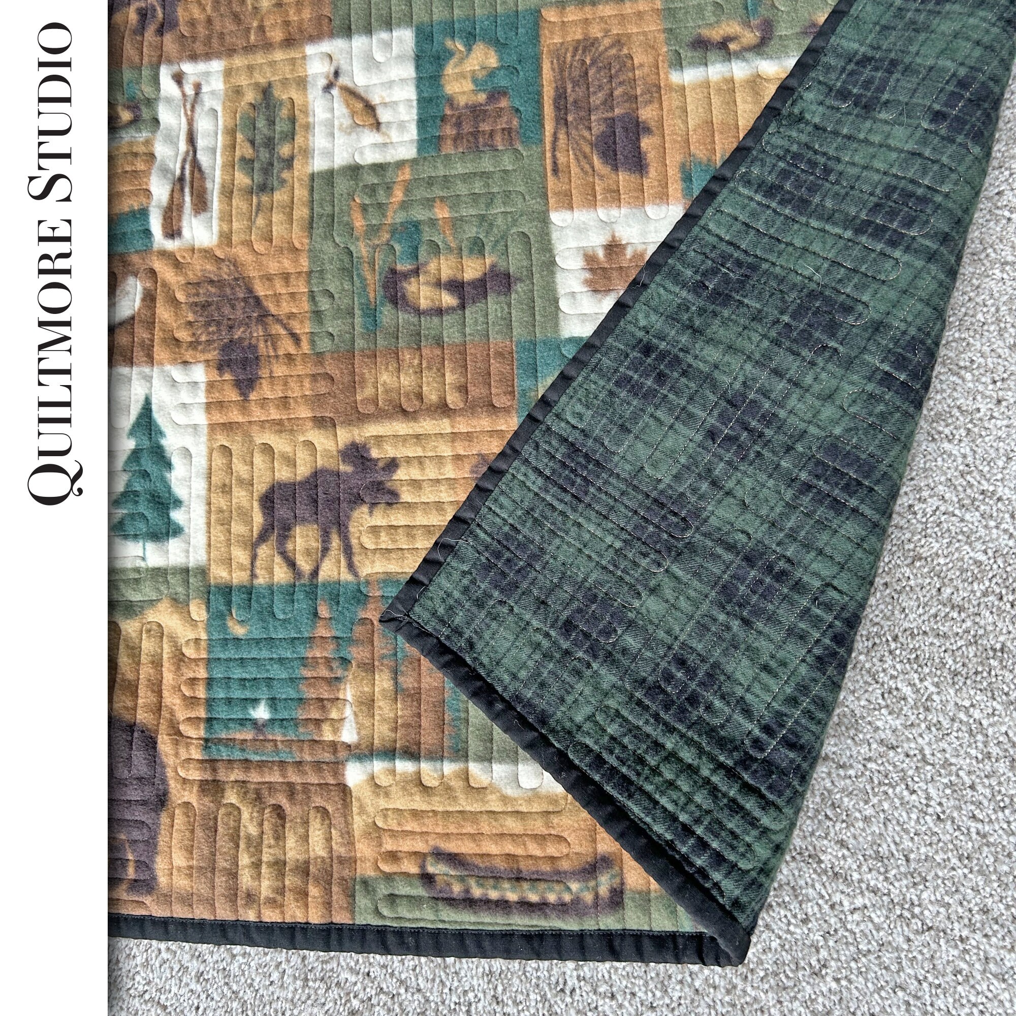 Homemade Fleece Camping Quilt for Boy Rustic Outdoor Campfire Blanket ...