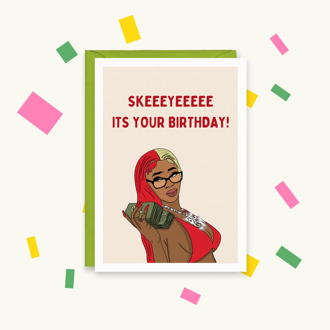 Sexyy Red Pound Town Skeeyee Sexyy Red Birthday Card Female Rapper Birthday Card Card For