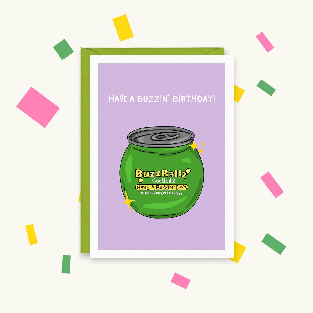 Tarjeta de cumpleaños de Buzzball - Etsy España