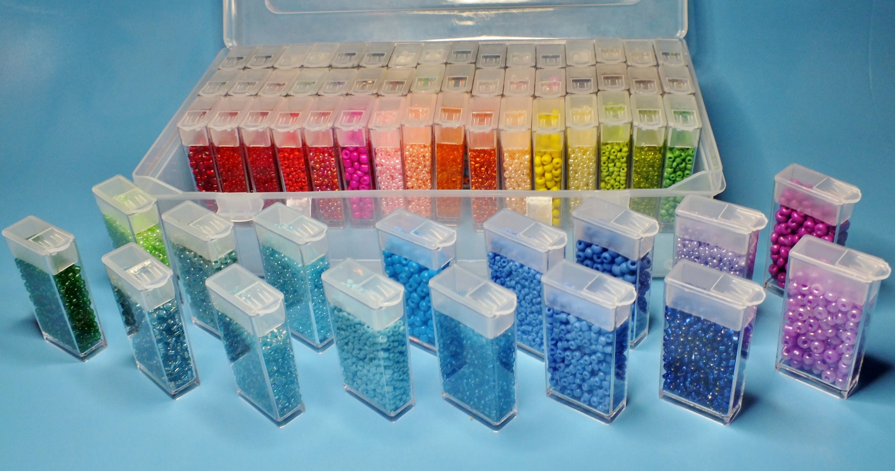 Giant SEED BEAD Assorted Variety Box 64 Reusable Tubs 2mm - Etsy