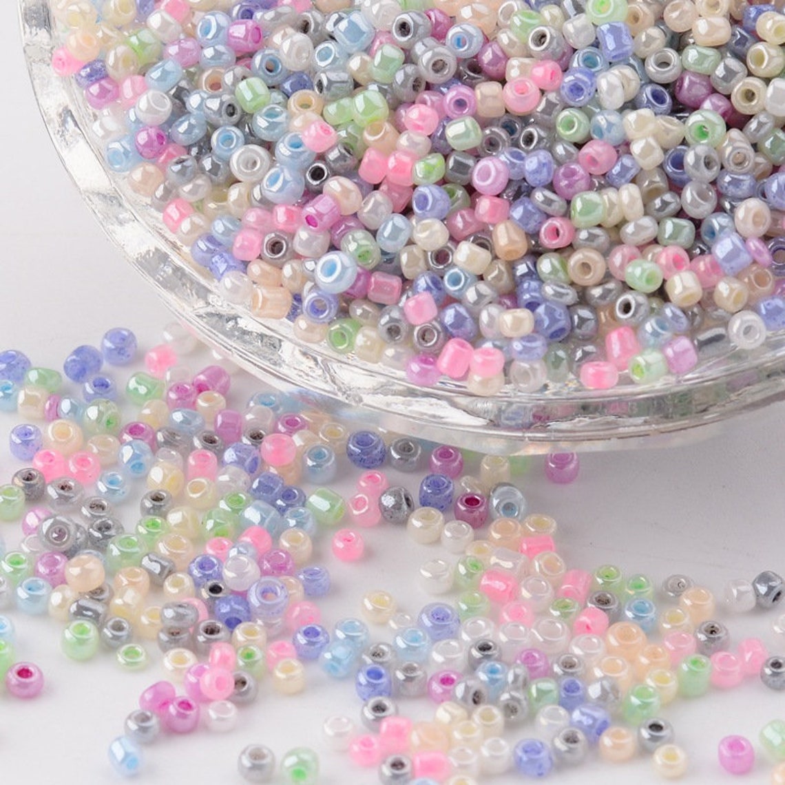 Pearlised Seed Beads - 2mm Glass Beads, 50g Mix - Etsy
