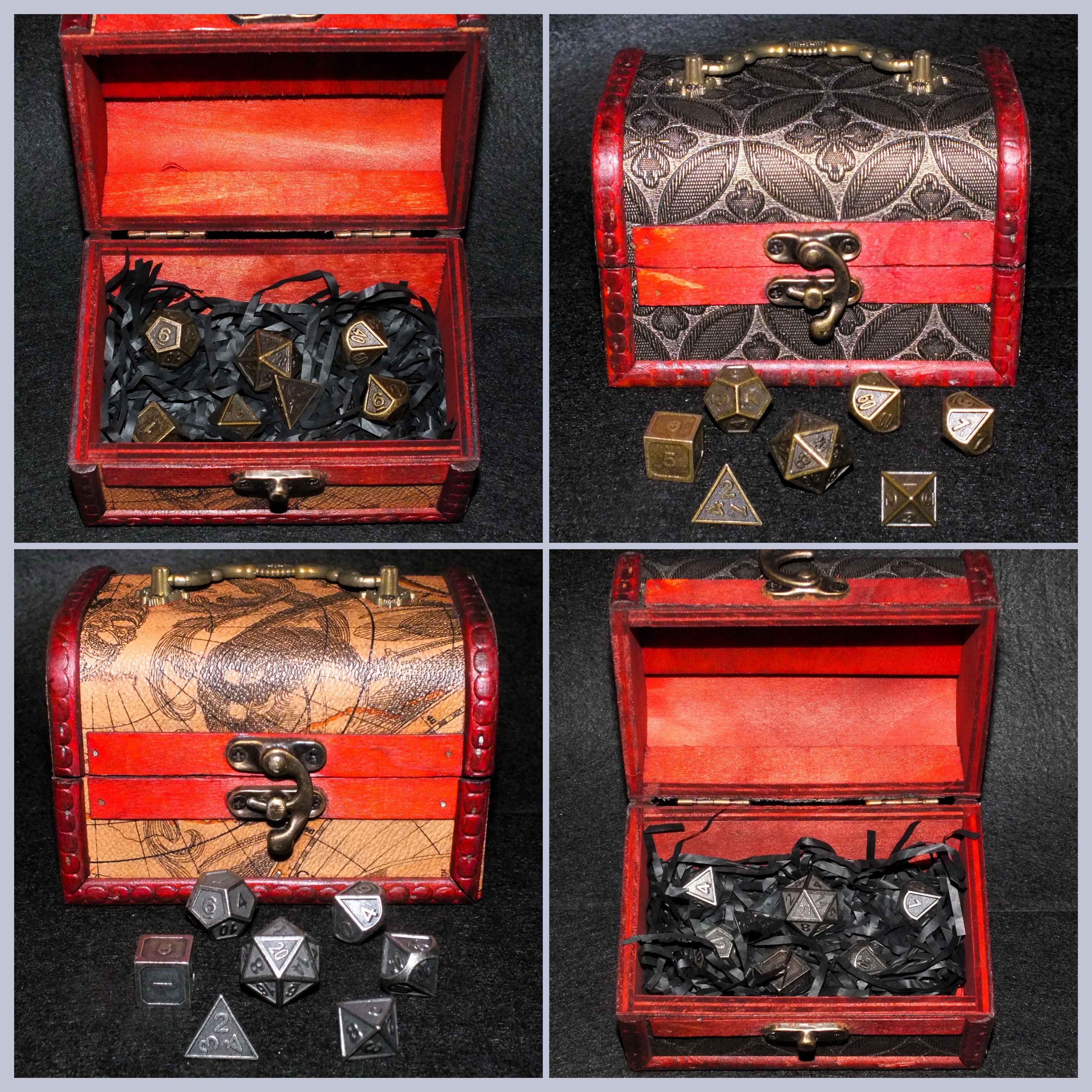 Dungeons Dragons Metal D20 Dice Set With Wooden Storage Chest - 7-Piece ...