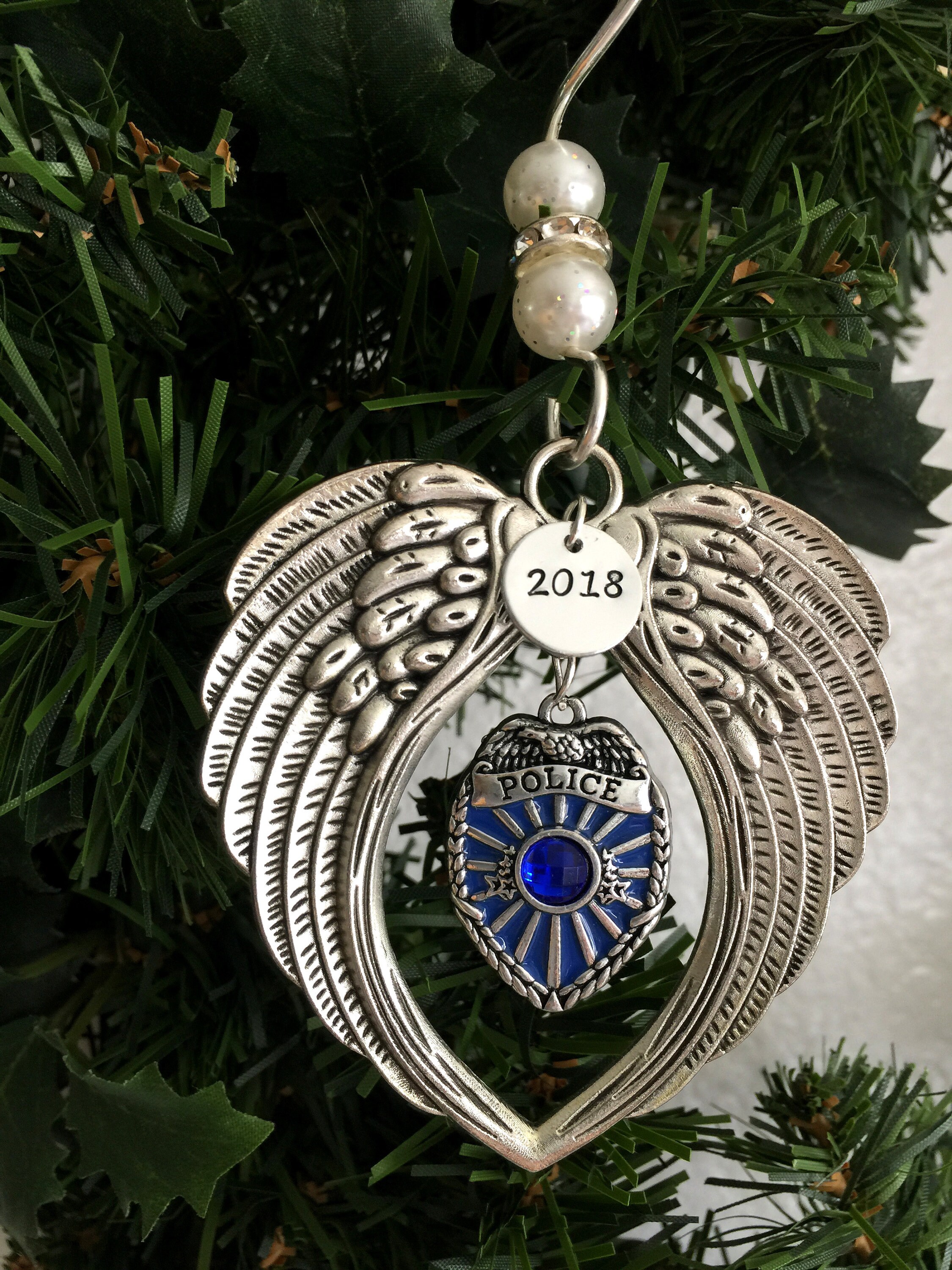 Police Officer Ornament, Angel Wing Christmas Ornament, Car Mirror ...