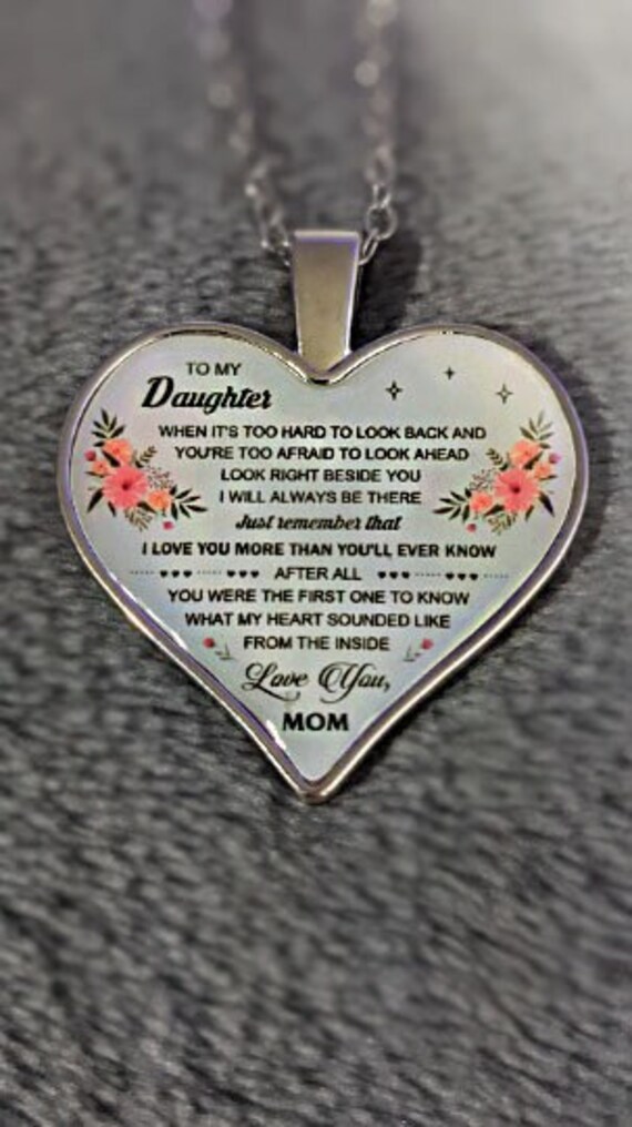 To My Daughter Love Mom Daughter Mom Necklace T Etsy