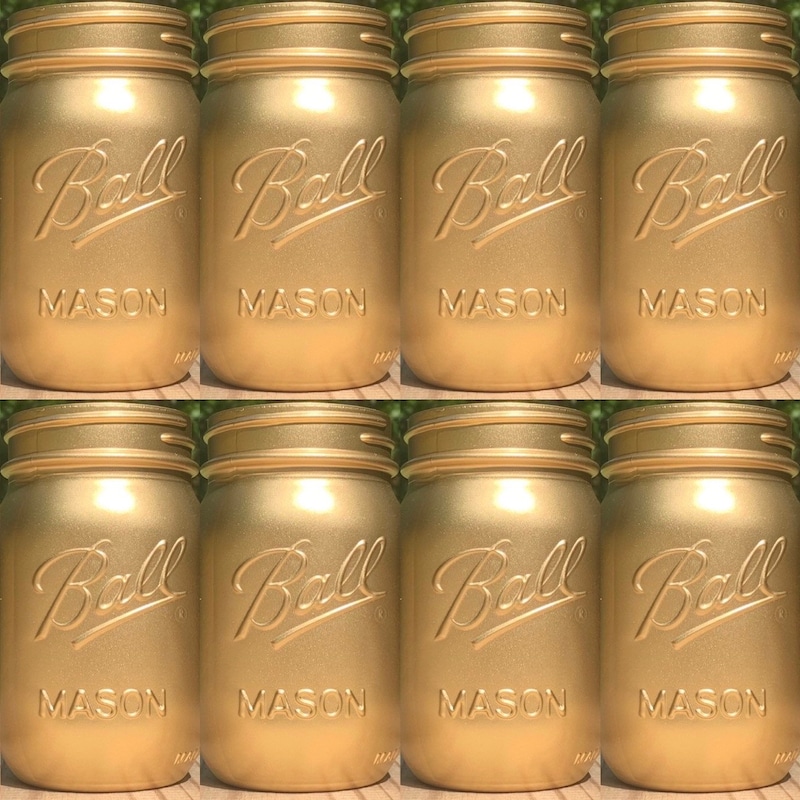 Gold Mason Jar - Etsy