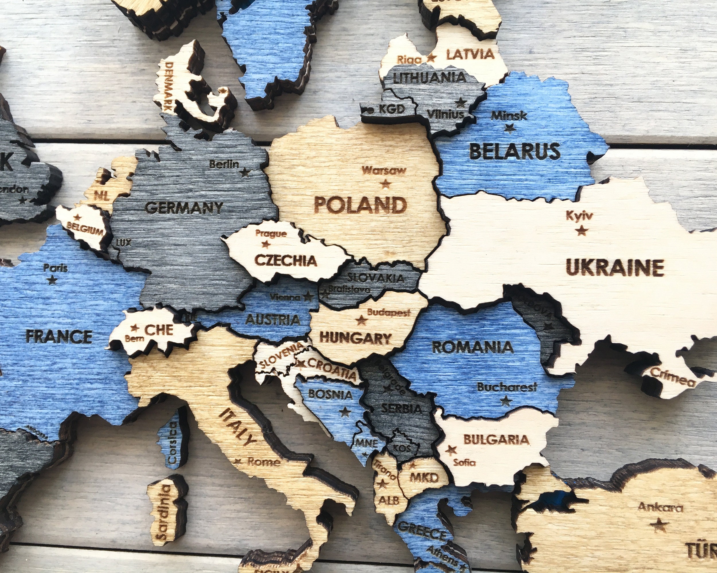 3D Wooden Europe Map Laser Cut File-svg Vector File-crd,dxf,ai,pdf,eps ...