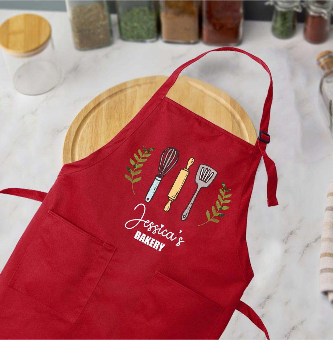 Custom Name Kitchen Apron: Seasoned With Love, Chef Baking Apron - Etsy