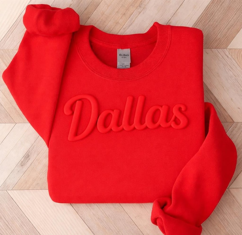 Custom Puff Print Sweatshirt, Team Name T-shirt, Personalized Puff ...