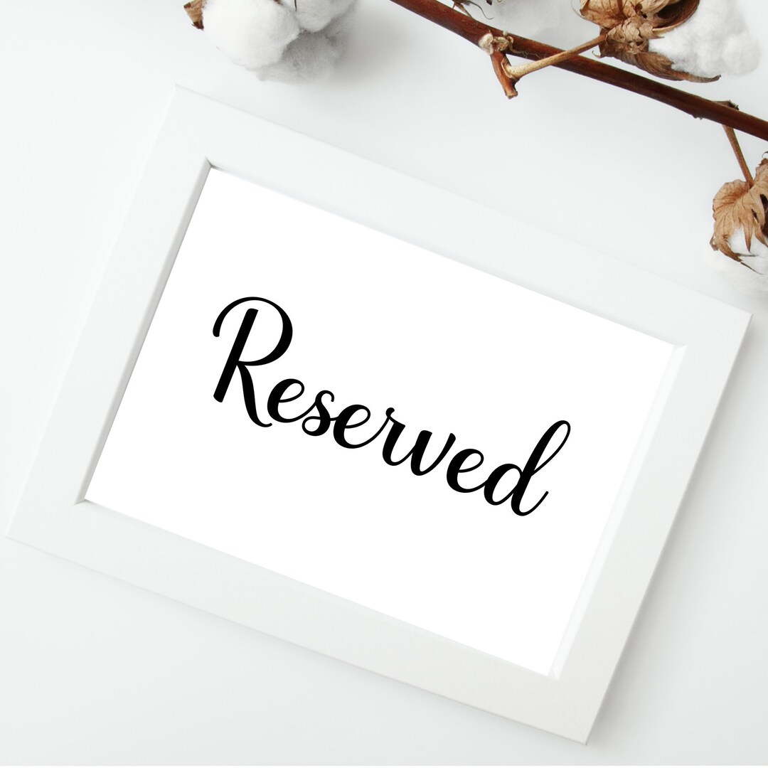 Reserved Sign - Instant Download - Etsy