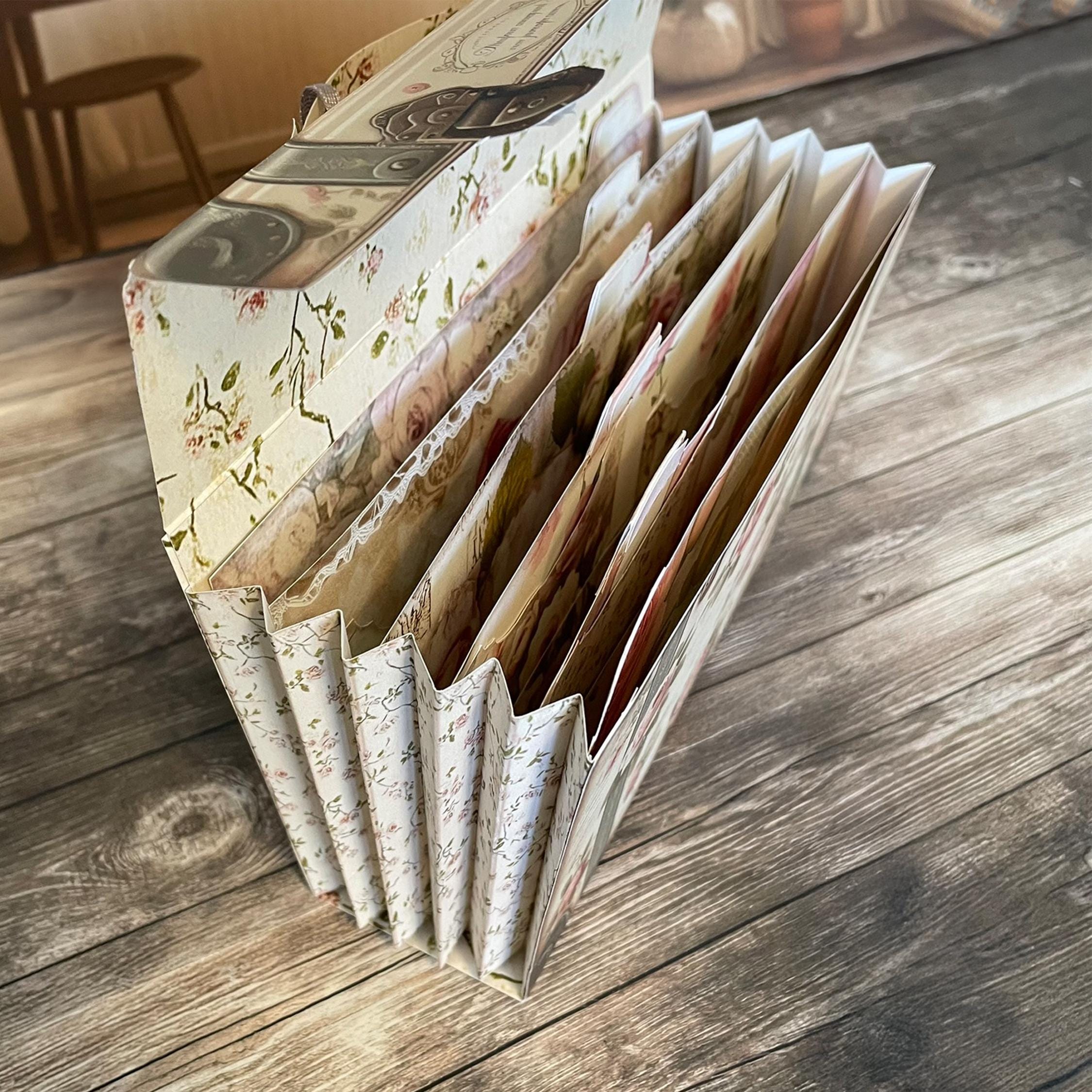 Vintage Shabby Rose Digital Accordion File Suitcase | Printable ...