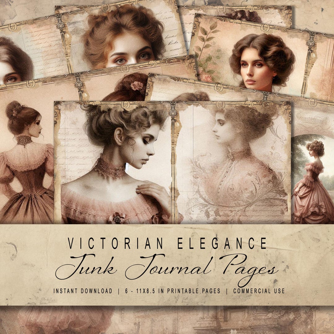 Victorian Elegance Junk Journal Digital Paper, Victorian 6 Digital ...
